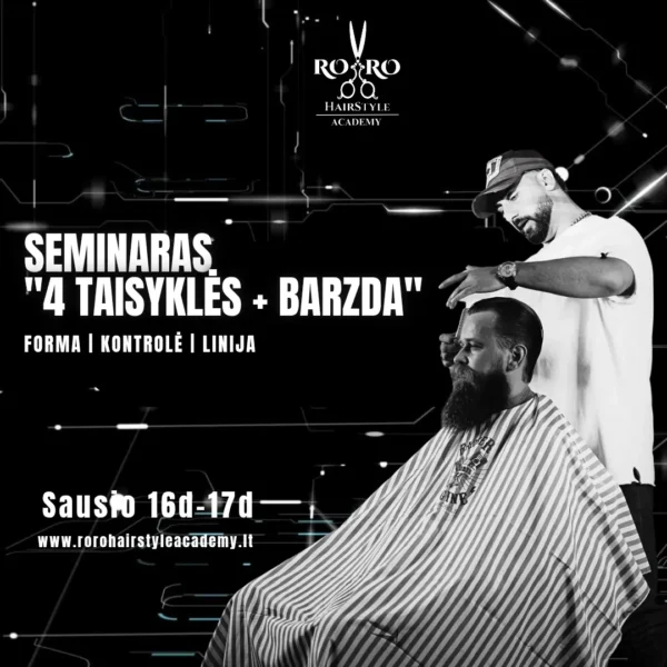 4 TAISYKLĖS + BARZDA (SAUSIS) | RoRoHairstyleAcademy.lt